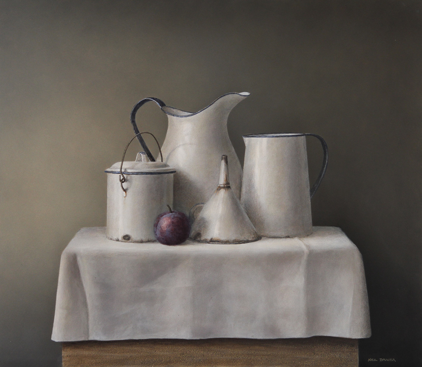 White Enamel and Plum by Neil Driver – Parnell Gallery