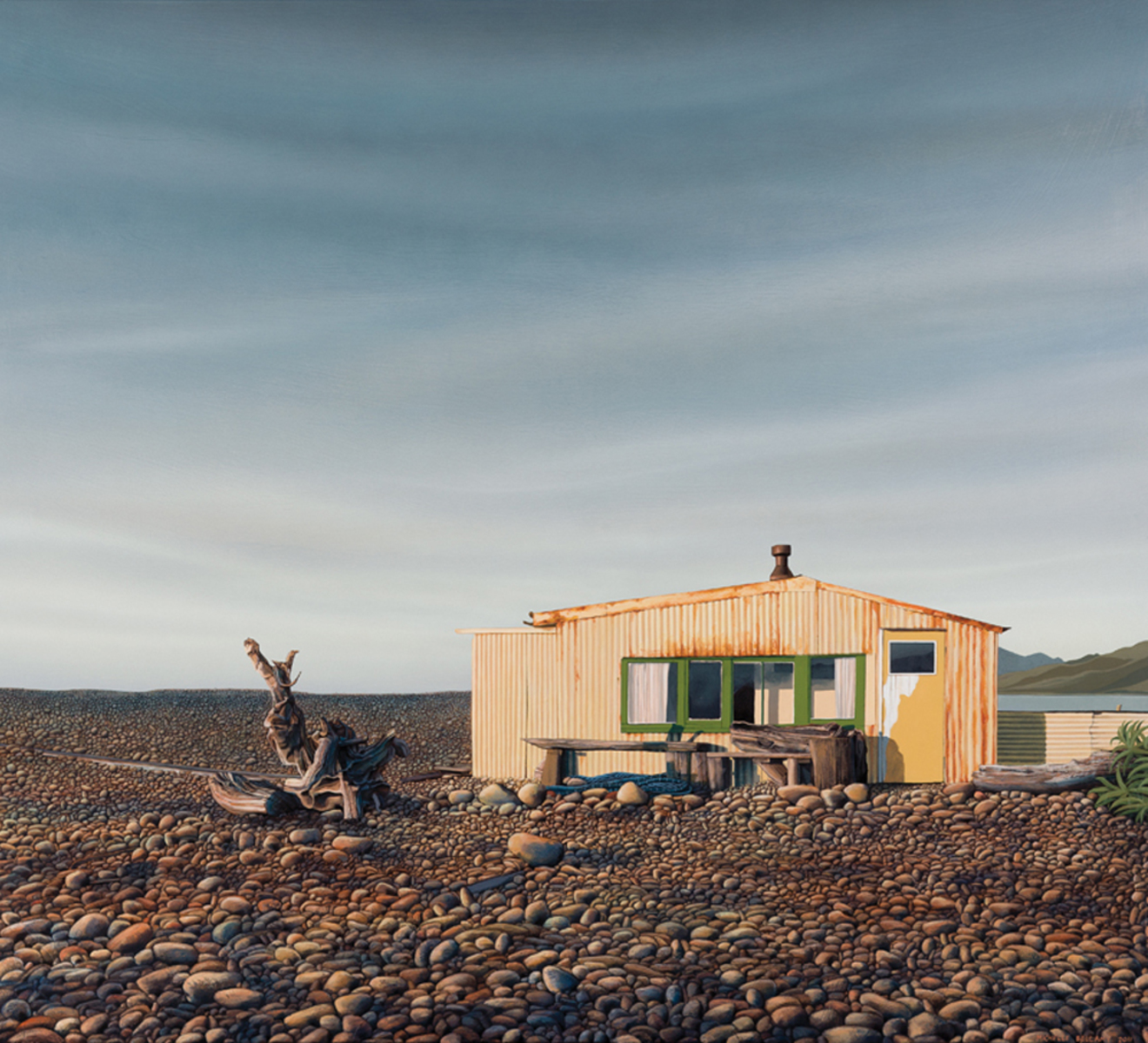 Last Light, Boulder Bank, Nelson by Michelle Bellamy – Parnell Gallery