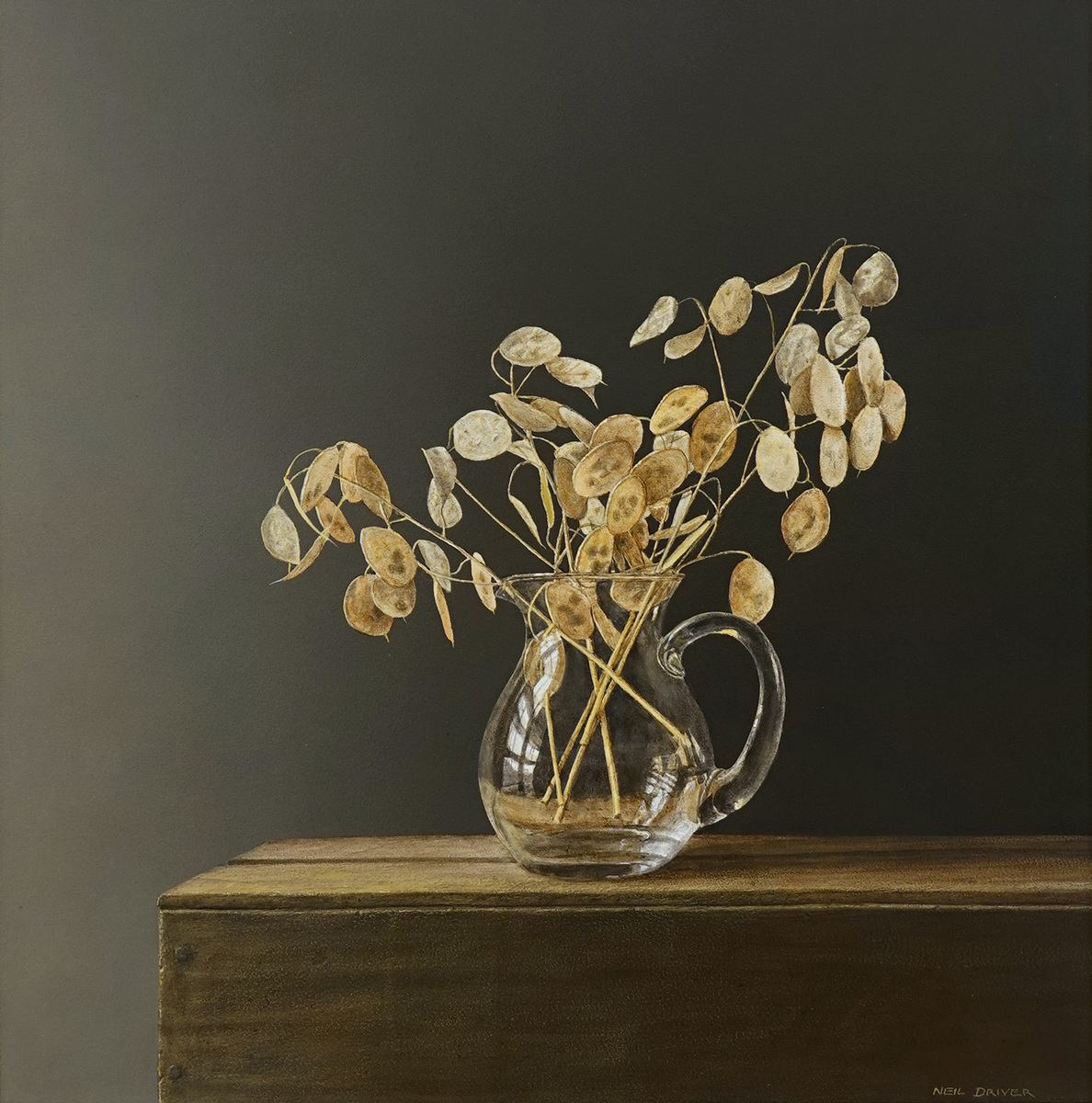 Honesty in Glass Jug by Neil Driver – Parnell Gallery