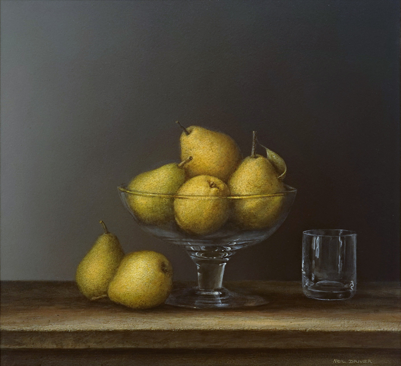 Pears in Glass Bowl by Neil Driver – Parnell Gallery