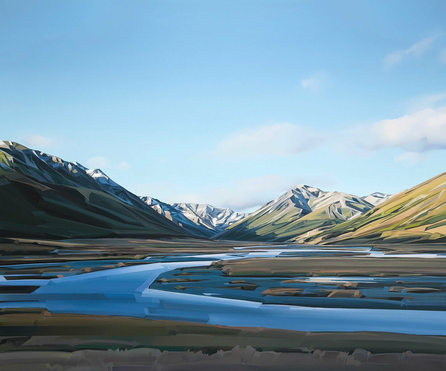 Evening Light In The Valley, Ahuriri Valley by Caroline Bellamy ...